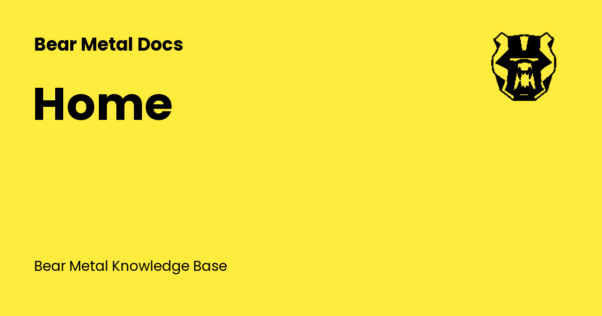 Bear Metal Docs
